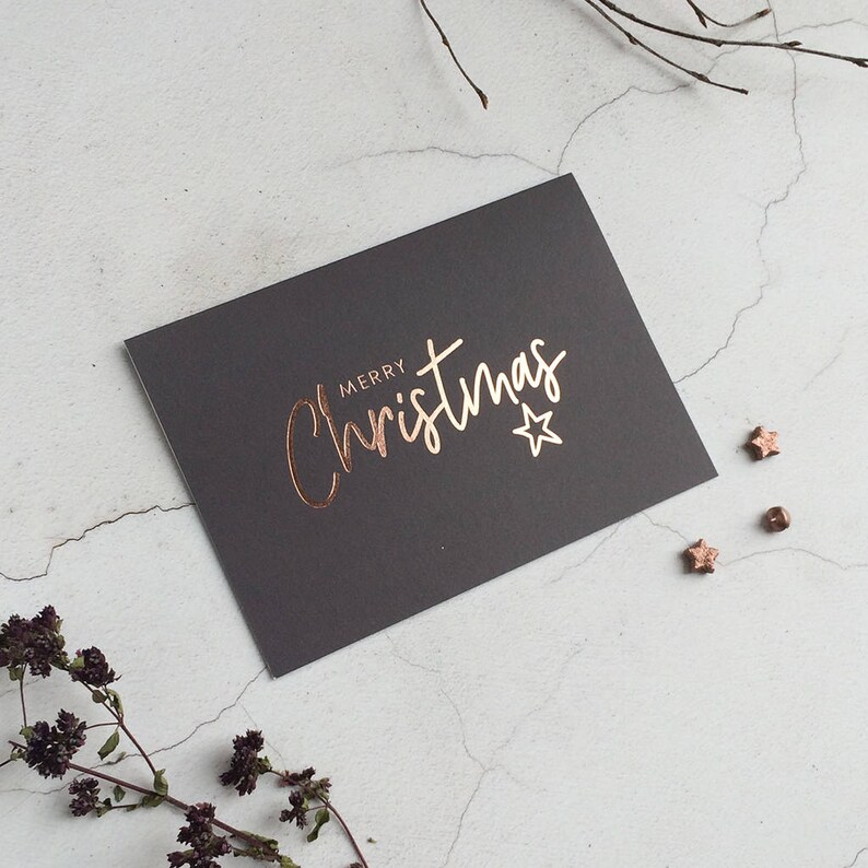 Luxury Gold Foil Christmas Card - Merry Christmas - Etsy