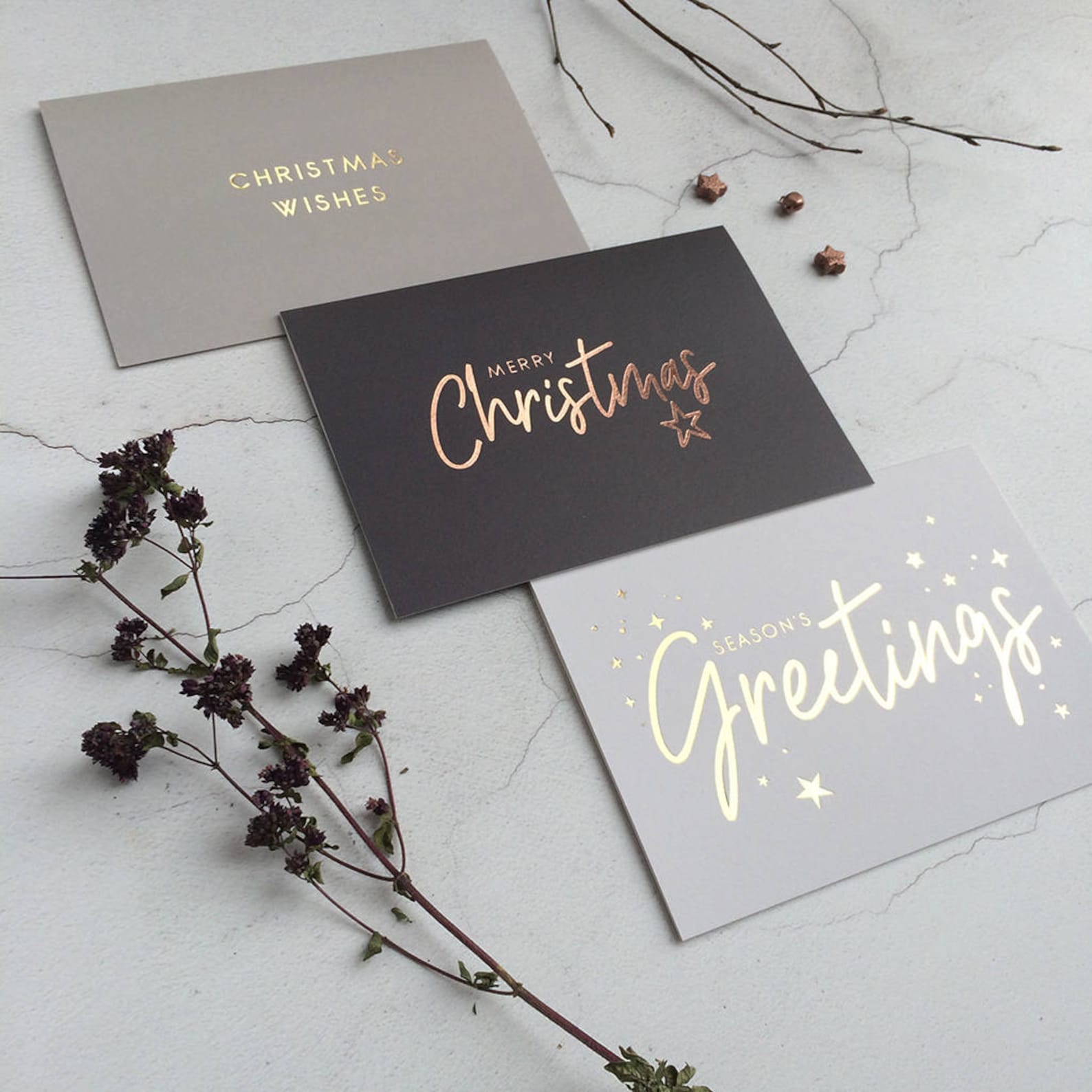 Luxury Gold Foil Christmas Cards - Etsy