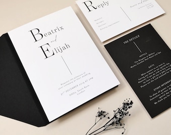 Modern Type SAMPLE Wedding Invitation Modern Chic | Etsy