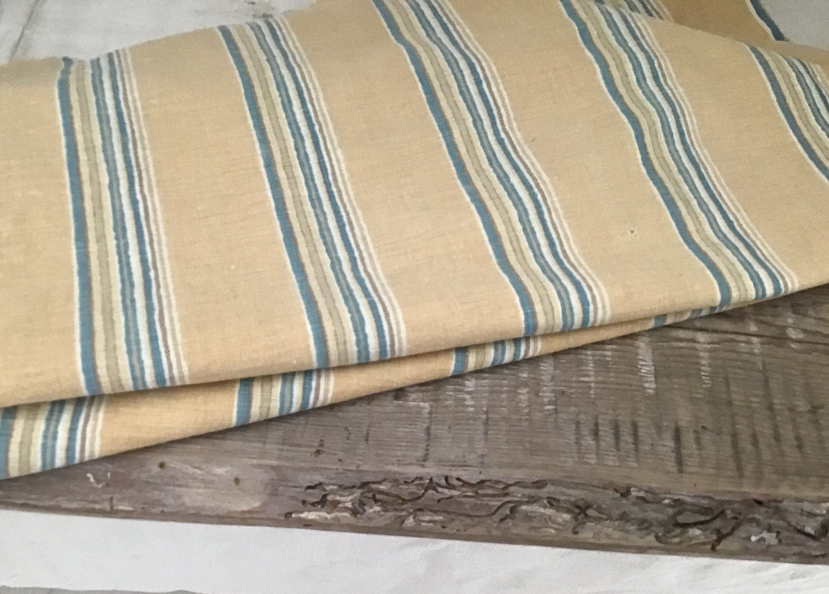 Antique Early 19th C. French Blue Stripe Linen Cotton Ticking - Etsy