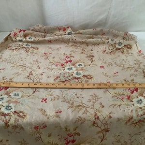 Antique French Floral Cotton Textured Fabric Shabby Chic Country ...