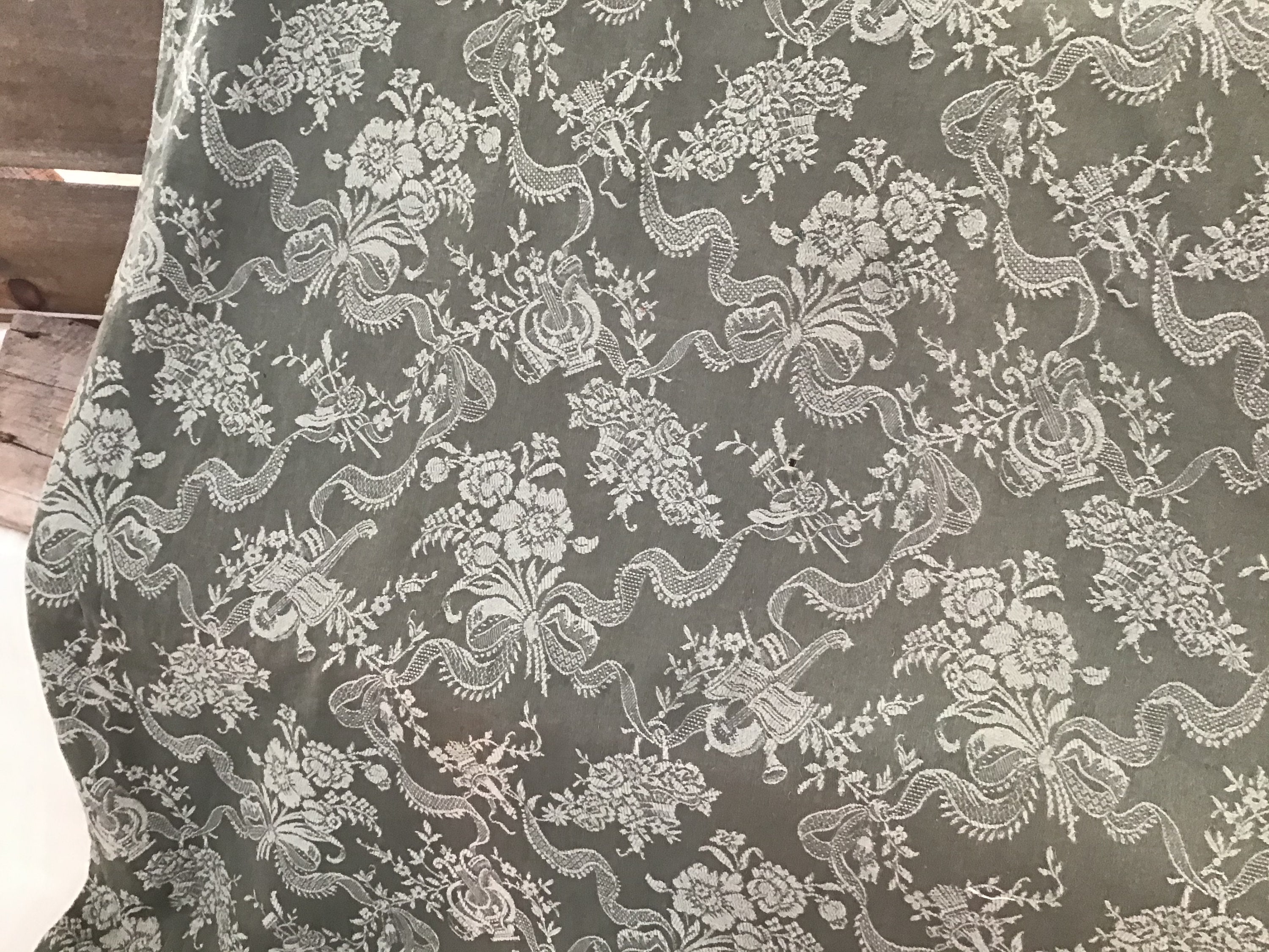 Antique / vintage French Damask Cotton Mattress Ticking Fabric | Etsy
