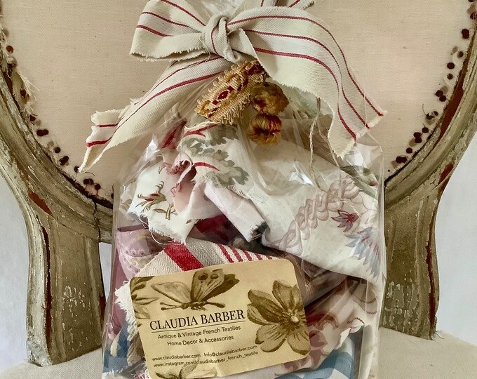 Antique / Vintage French Bagged Fabric Bundles for Slow Stitching ...