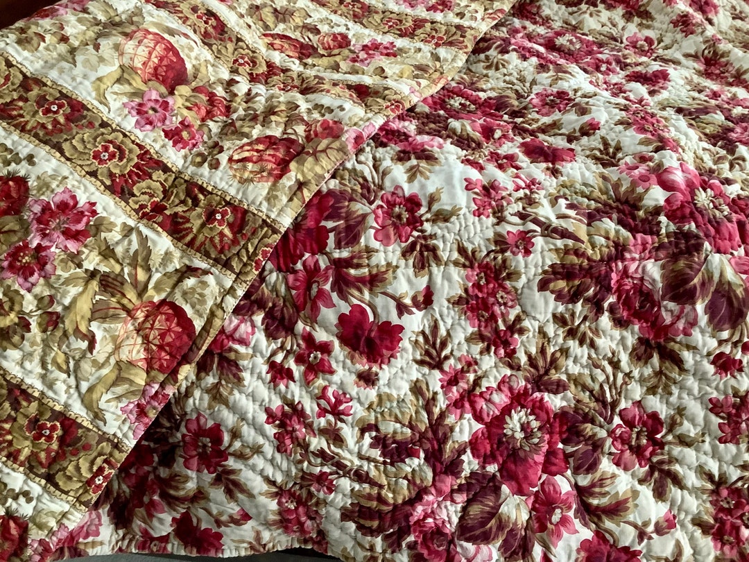 Antique French Quilt Boutis Floral Double Sided 19th C. 93 X 98 - Etsy