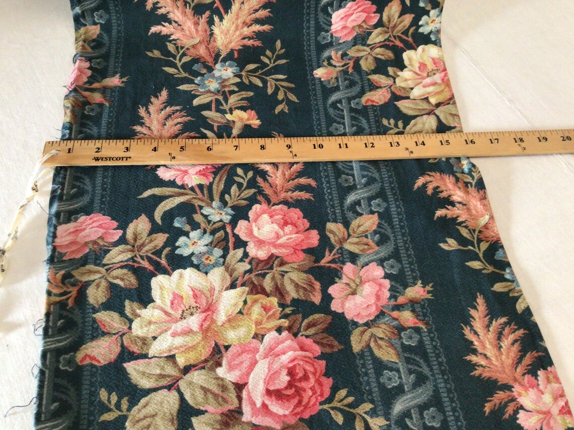Stunning Antique French Floral Stripe Fabric Cotton Yardage - Etsy