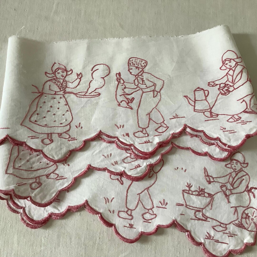 Charming Rework Hand Embroidered Kitchen / Mantel Shelf Trim From ...