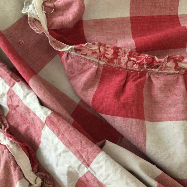 Red Toile Valance - Etsy