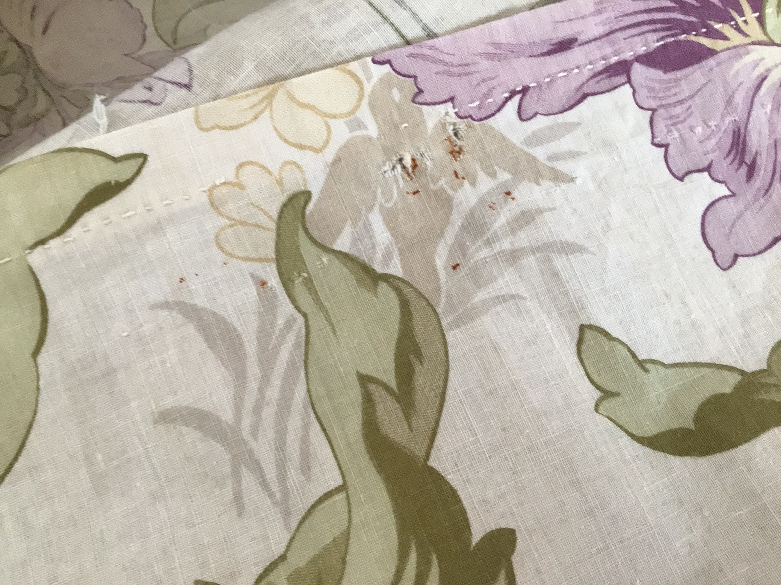 Antique French Cotton Curtain Panel Fabric Art Nouveau Purple Tulip ...