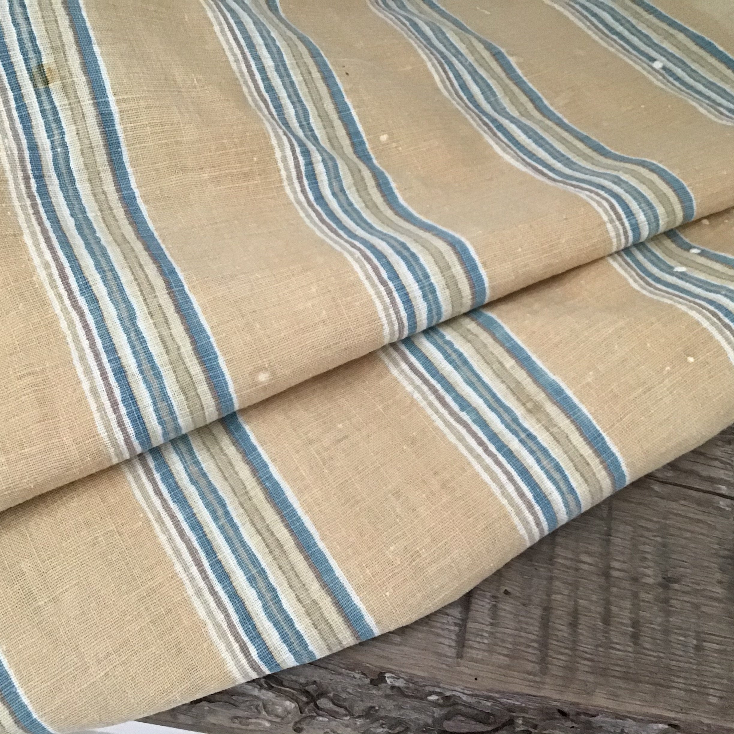 Antique Early 19th C. French Blue Stripe Linen Cotton Ticking RARE - Etsy