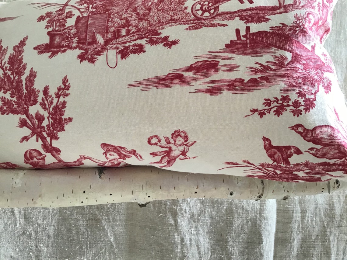 Delightful French Toile De Jouy Fabric Pillow the | Etsy