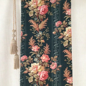 Stunning Antique French Floral Stripe Fabric Cotton Yardage Upholstery ...