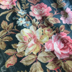 Stunning Antique French Floral Stripe Fabric Cotton Yardage Upholstery ...