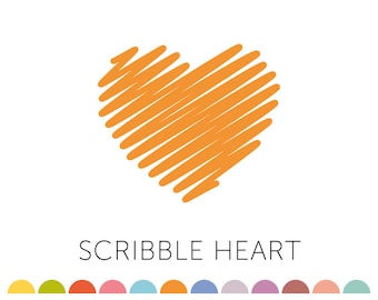 Scribble heart | Etsy
