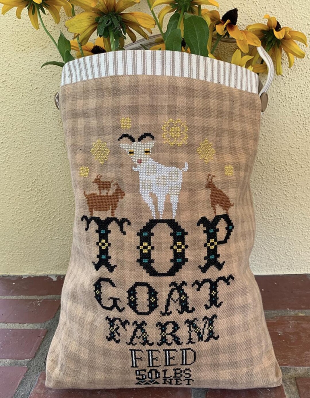 Goat Feed Sack by Carriage House Samplings - Etsy