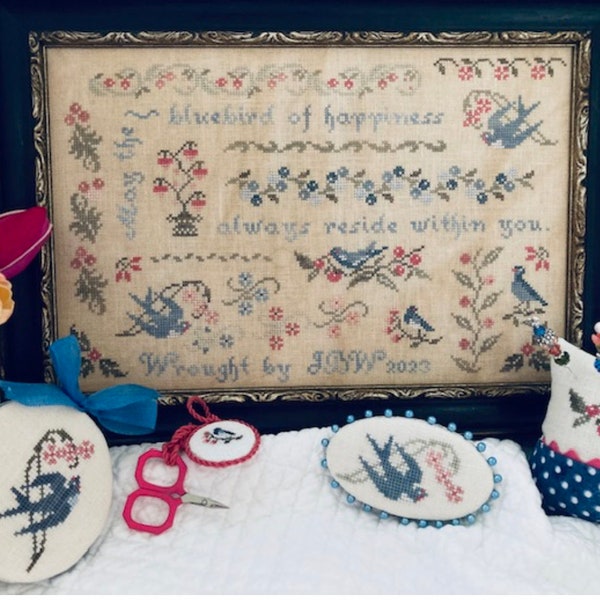 Jbw Cross Stitch Patterns Bluebirds of Happiness - Etsy