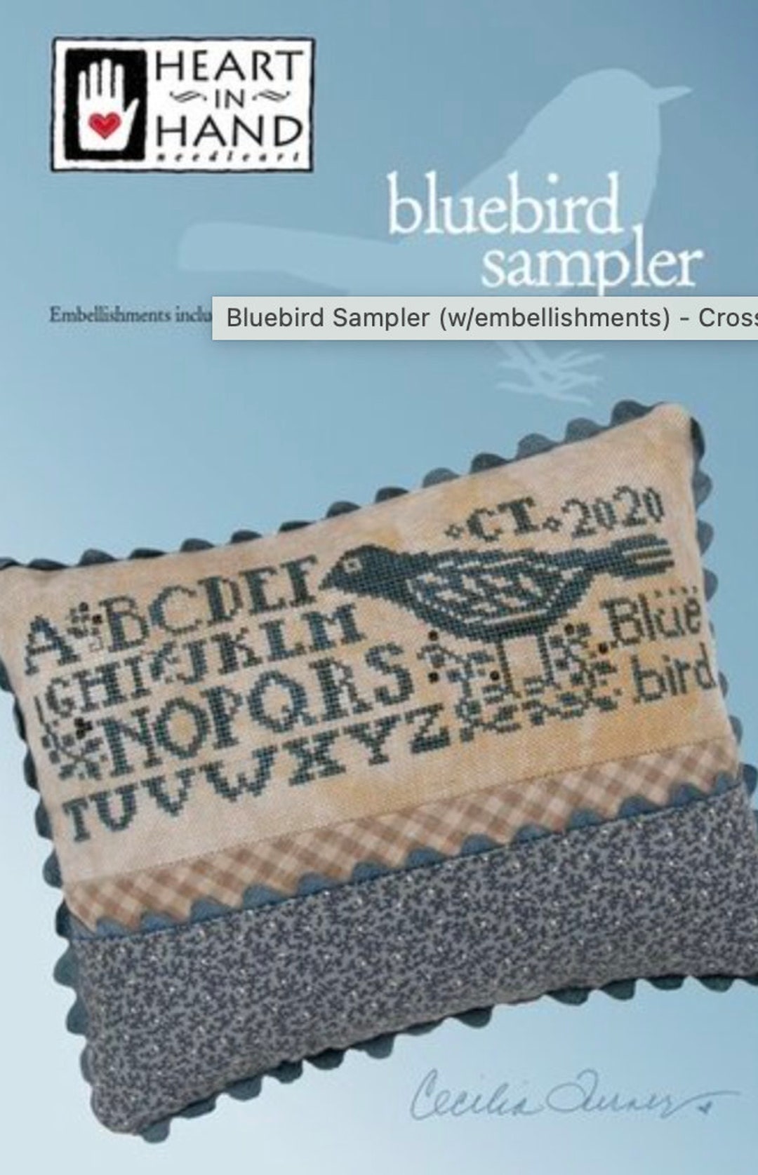Bluebird Sampler by Heart in Hand - Etsy