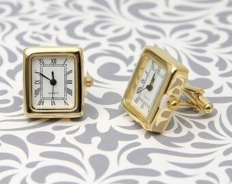 Clock cufflinks | Etsy