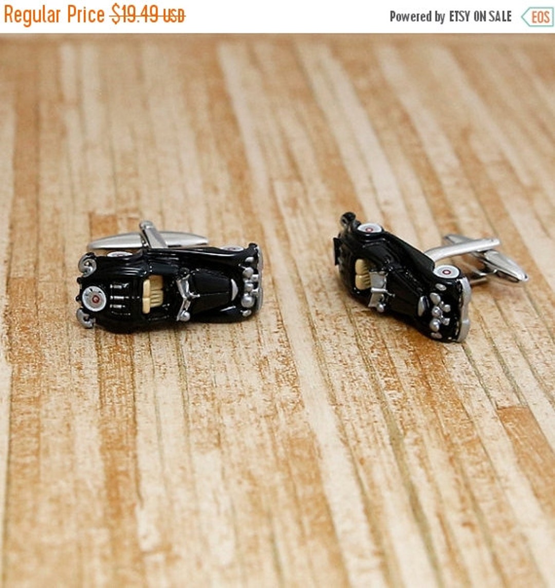 ON SALE Classic Car Cufflinks Luxury Vintage Black Convertible - Etsy