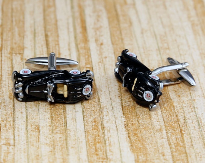 Classic Car Cufflinks Luxury Vintage Black Convertible - Etsy