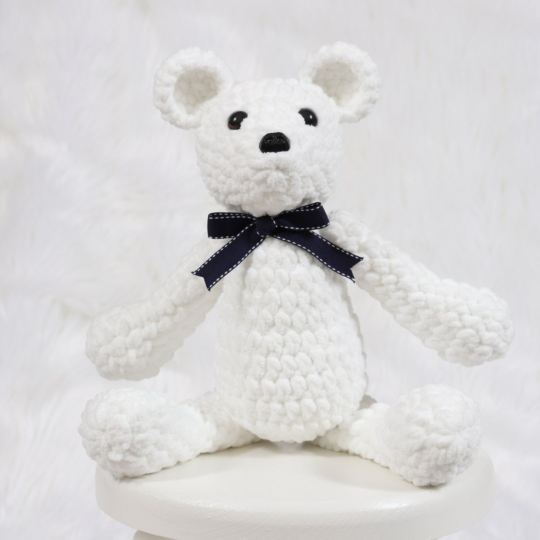 White Teddy Bear, Stuffed Animal, Classic Teddy Bear, White Nursery ...