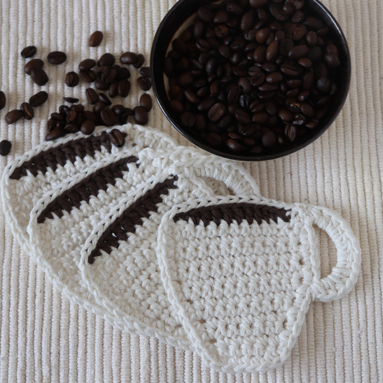 Coffee Mug Shaped Coasters, Set of 4, Coffee Lovers Gift, Rustic Table ...