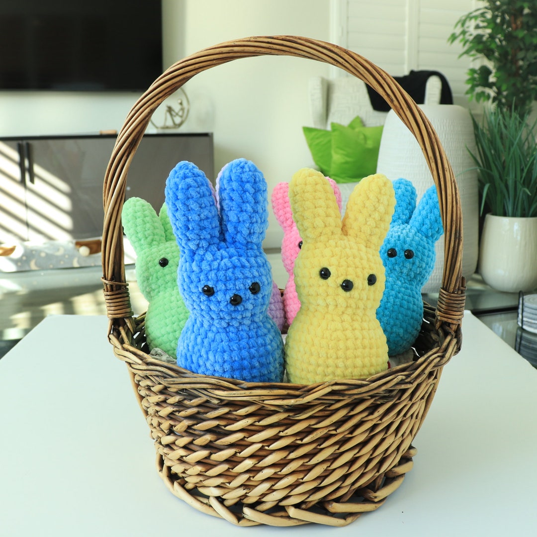 Crochet Peep Bunnies, Easter Bunny Plushie, Crochet Marshmallow Peep ...