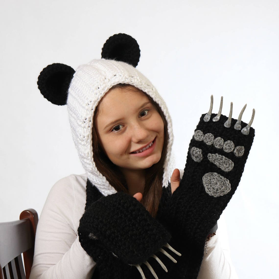 Animal Scarf Panda Scarf With Hood Cosplay Hood Scoodie - Etsy