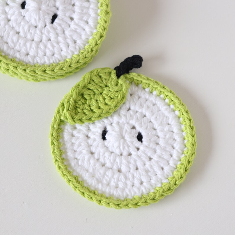 Apple Coaster Set Of 4 Green Apple Coaster Teachers Gift | Etsy