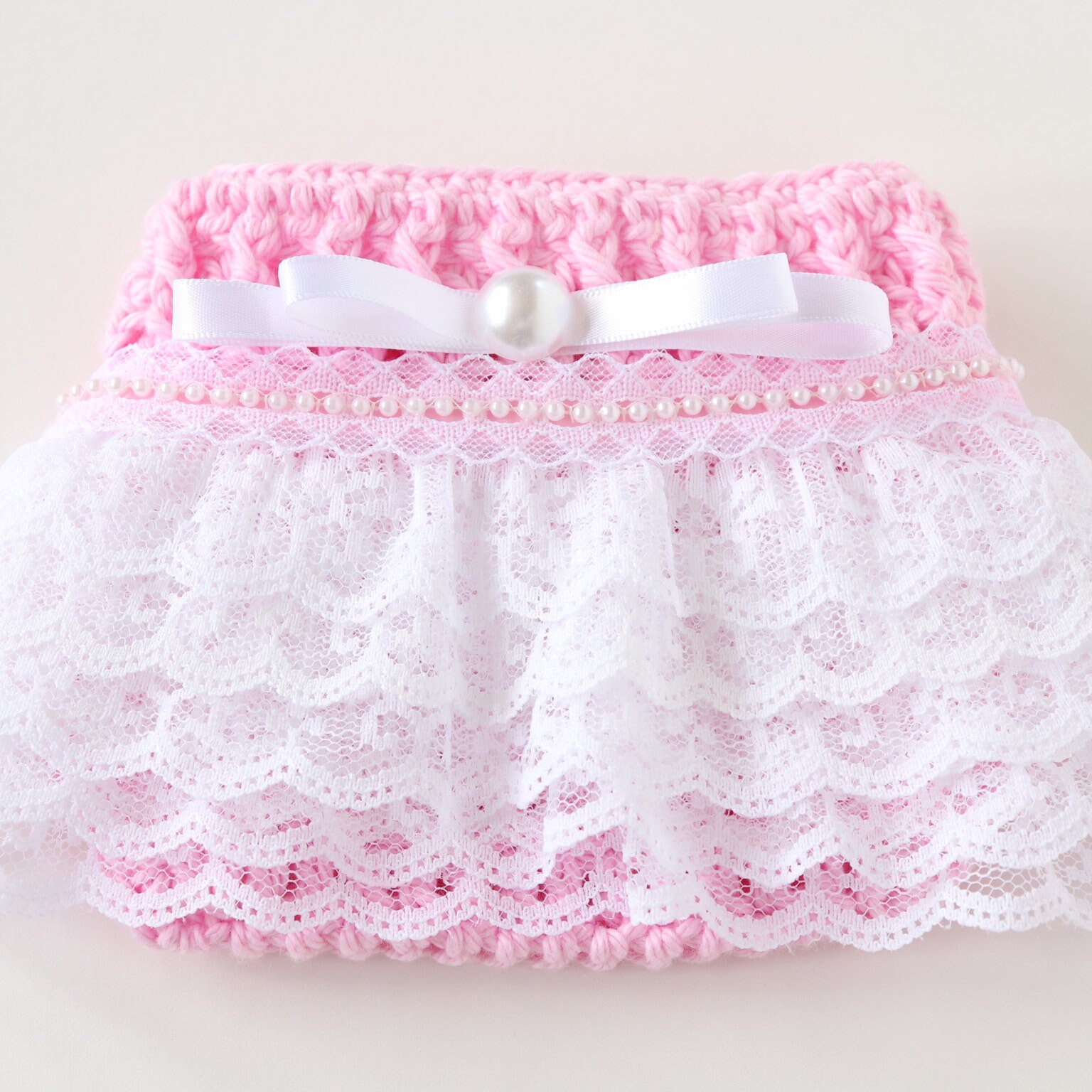 Pink Baby Girl Bloomer Set, Princess Crown and Diaper Cover, Lace ...