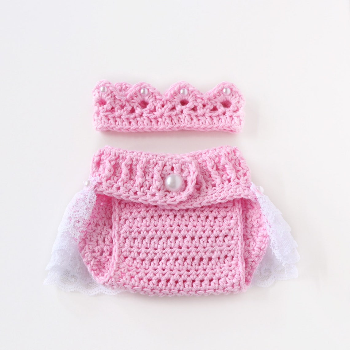 Pink Baby Girl Bloomer Set Princess Crown and Diaper Cover | Etsy