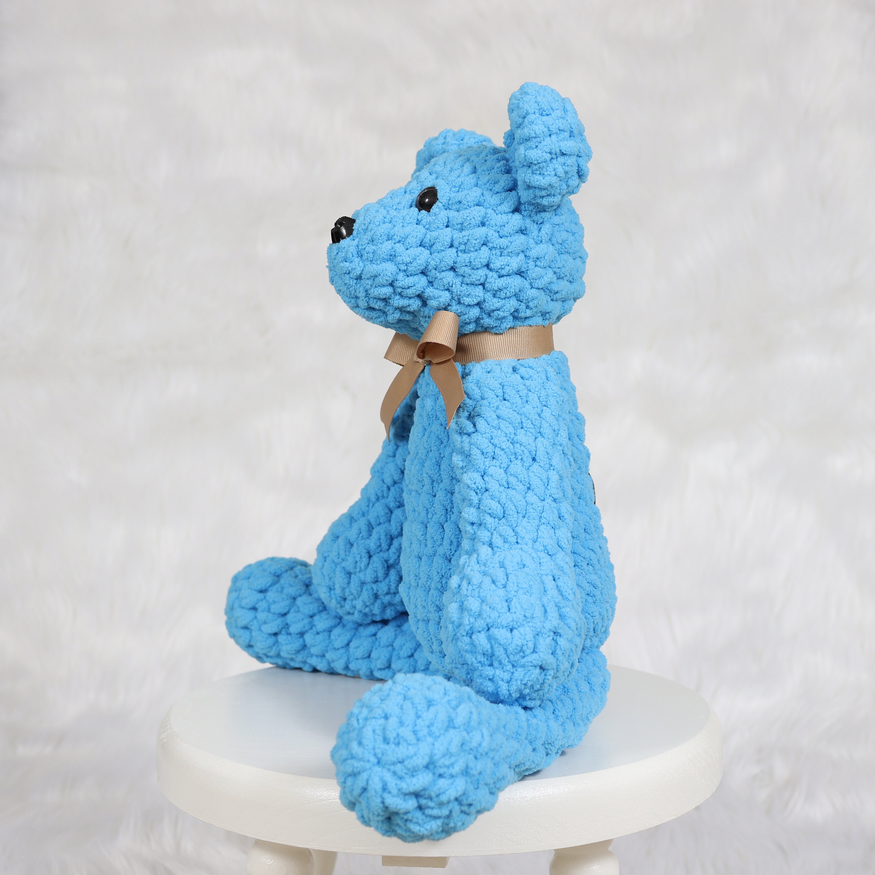 Blue Teddy Bear Stuffed Animal Crochet Toy Baby Shower | Etsy