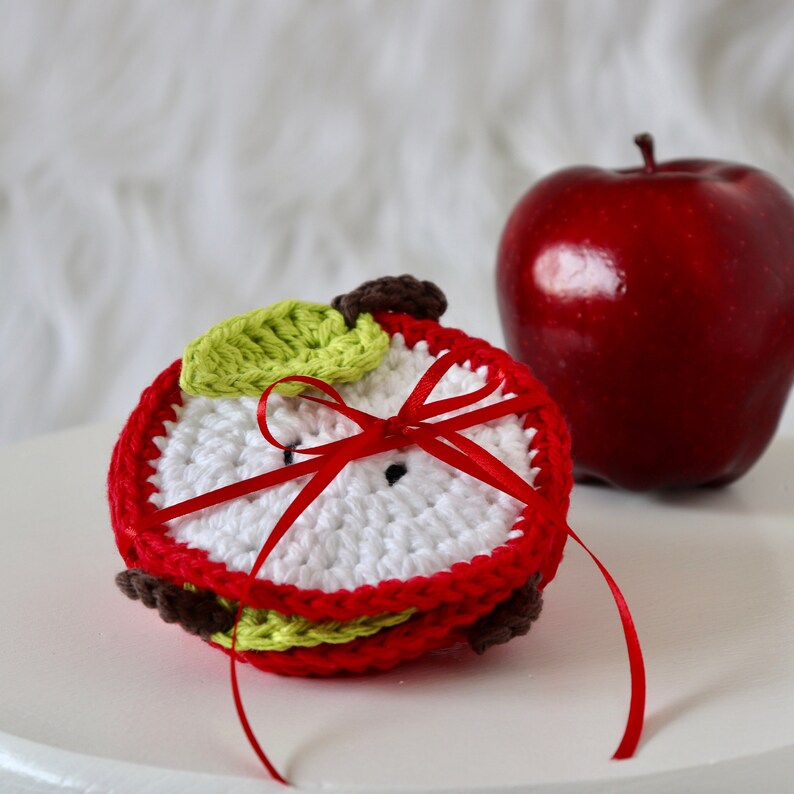 Apple Coaster, Set of 4, Red Apple Coaster, Teacher Appreciation Gift ...