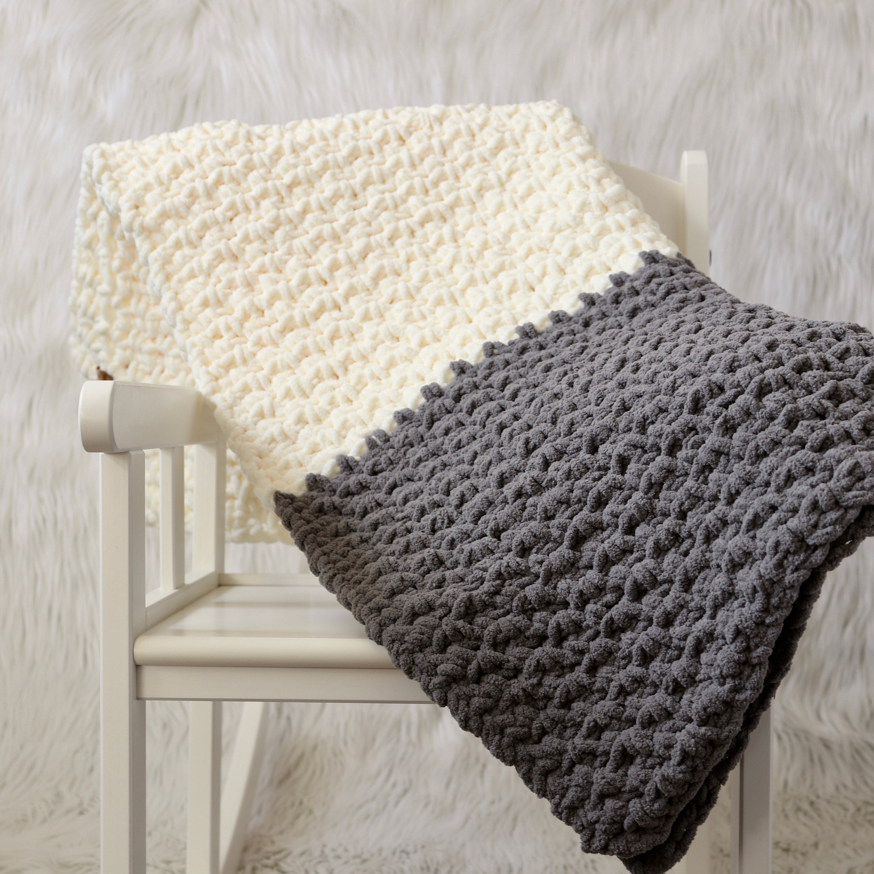 Gray and Cream Baby Blanket Neutral Baby Gift Gray Stuffed | Etsy