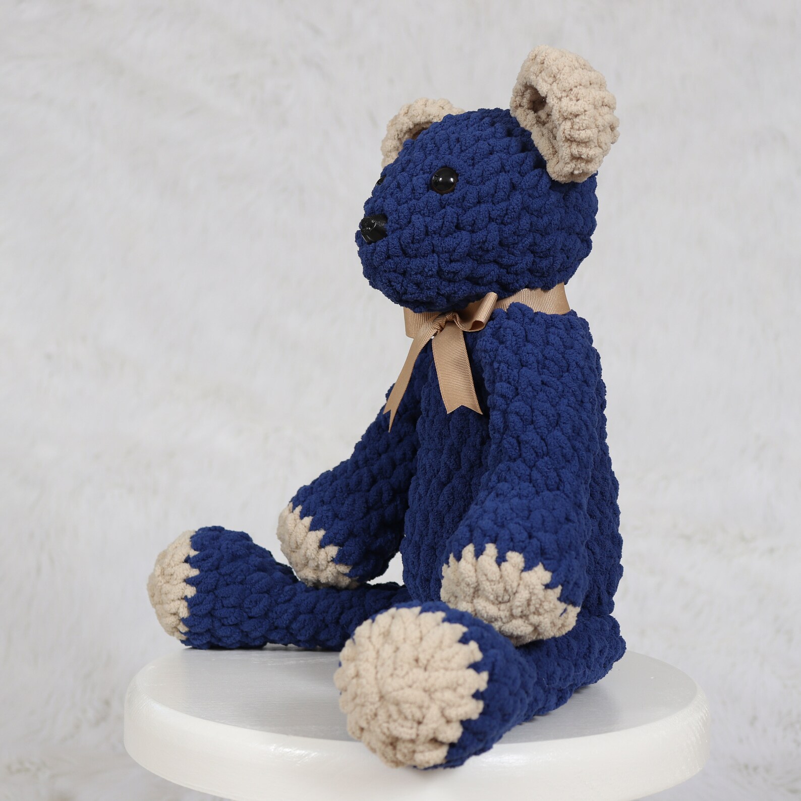 Navy Blue Bear, Custom Stuffed Animal, Teddy Bear, Soft Crochet Toys ...