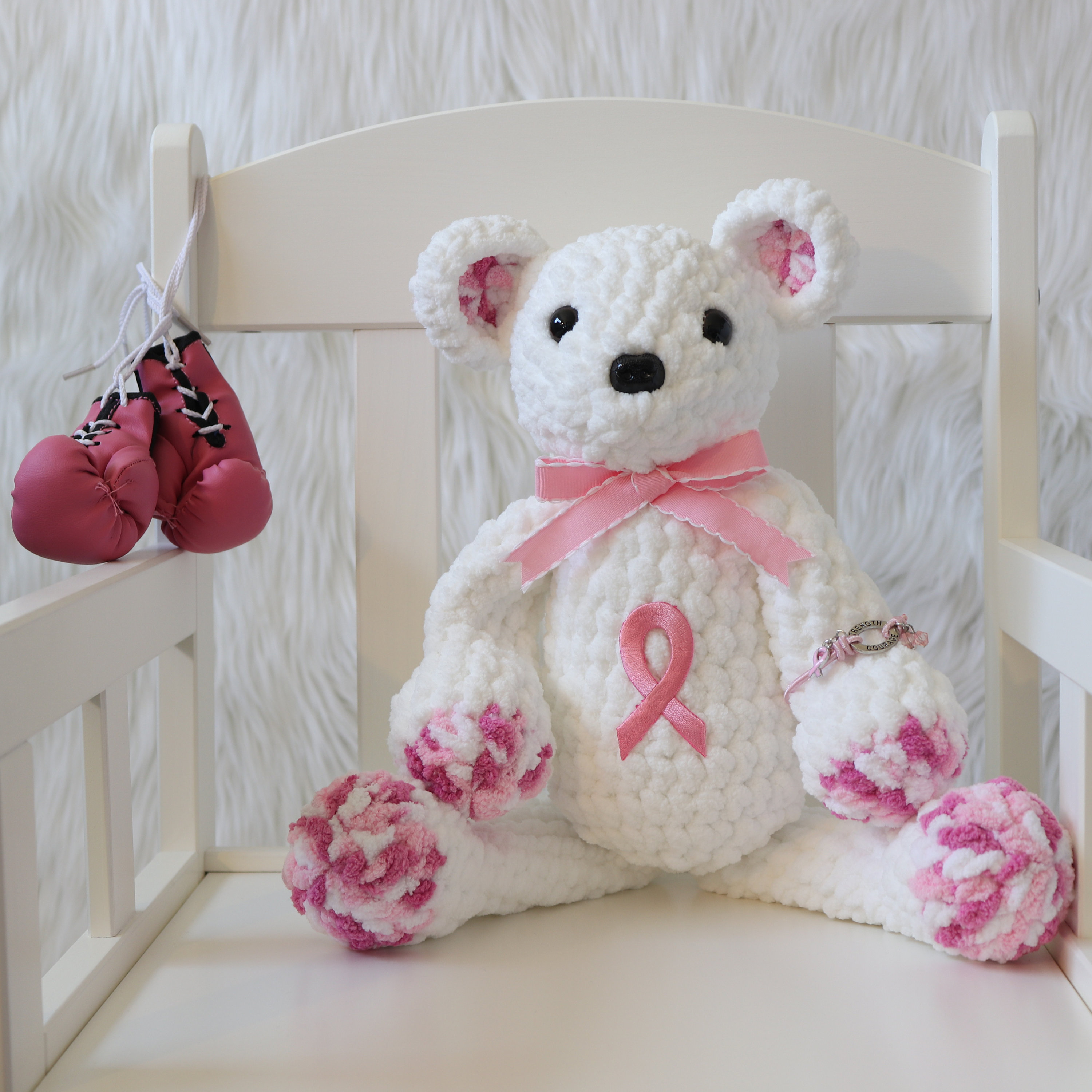 Breast Cancer Gift Pink Teddy Bear Motivational Gift Cancer | Etsy