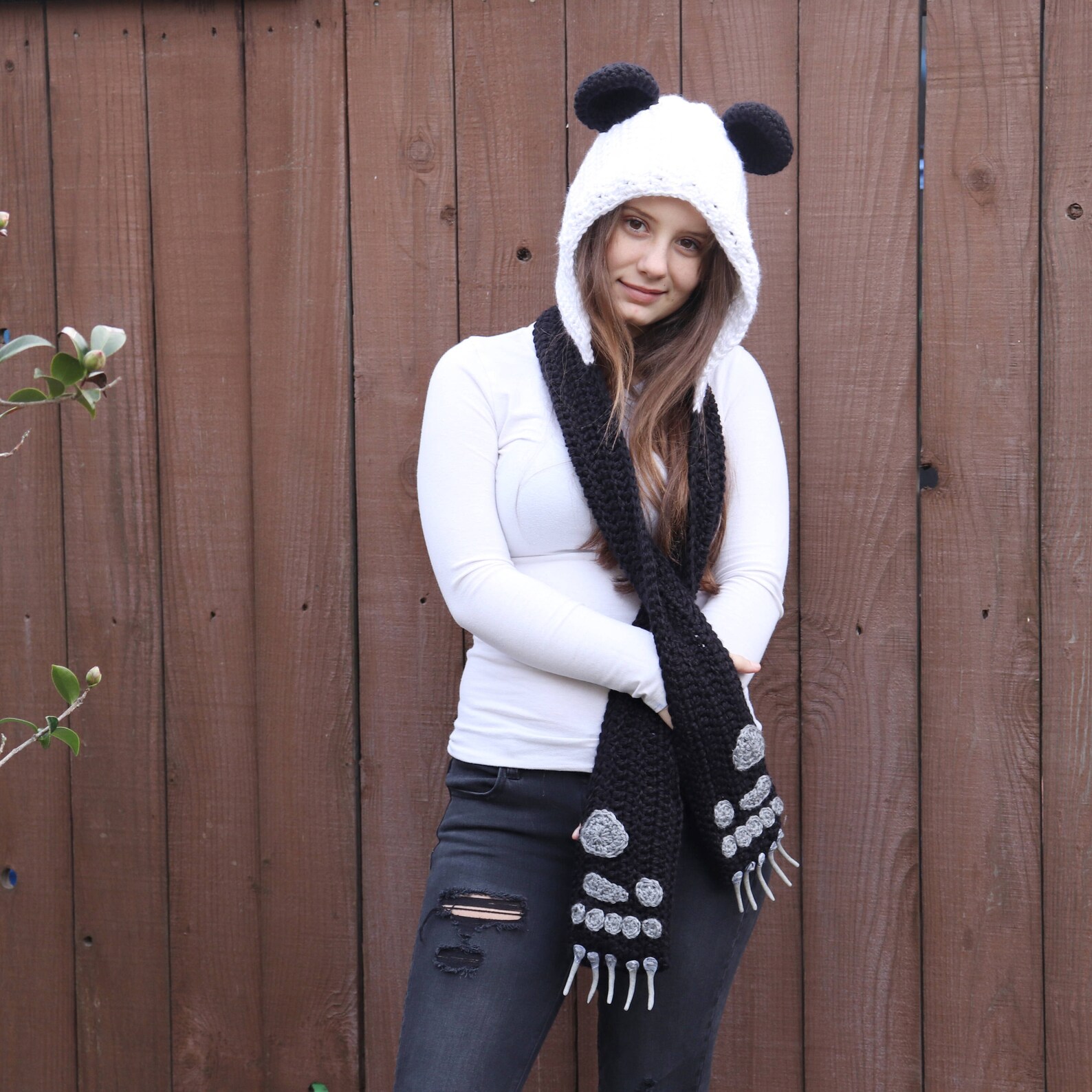 Animal Scarf Panda Scarf With Hood Cosplay Hood Scoodie - Etsy