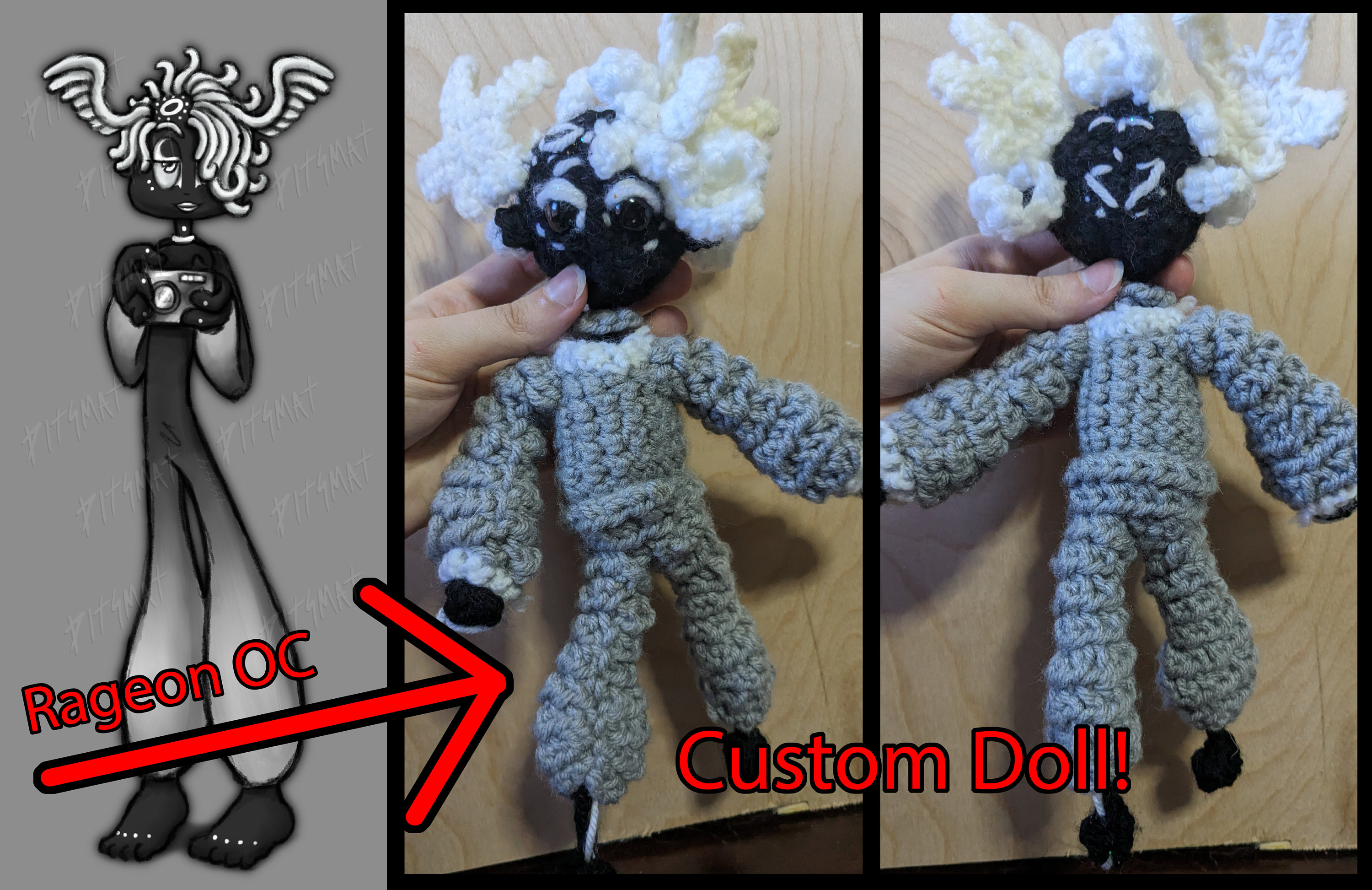 Trolls Rageon Custom Crochet Doll Mount Rageon , Mount Rageous , Velvet ...