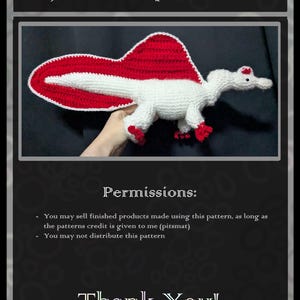 PATTERN - Spinosaurus Crochet Pattern! - No Sew! - Etsy