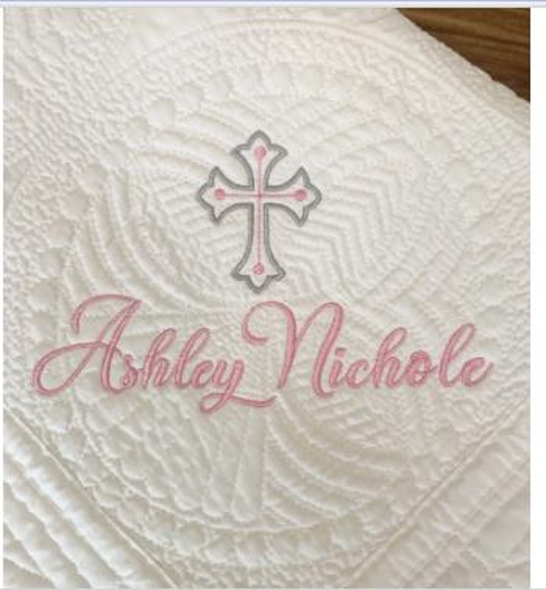 Personalized Baby Baptism Blanket – Custom Embroidered Quilt – Baby ...