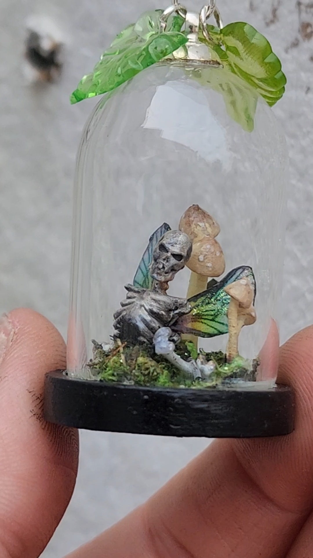 Realistic Dead Fairy Enclosed in Glass Dome. Mummified Fairy Skeleton ...
