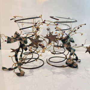 Primitive Rusty Spring Candle Holder. Rustic Country Style Votive ...