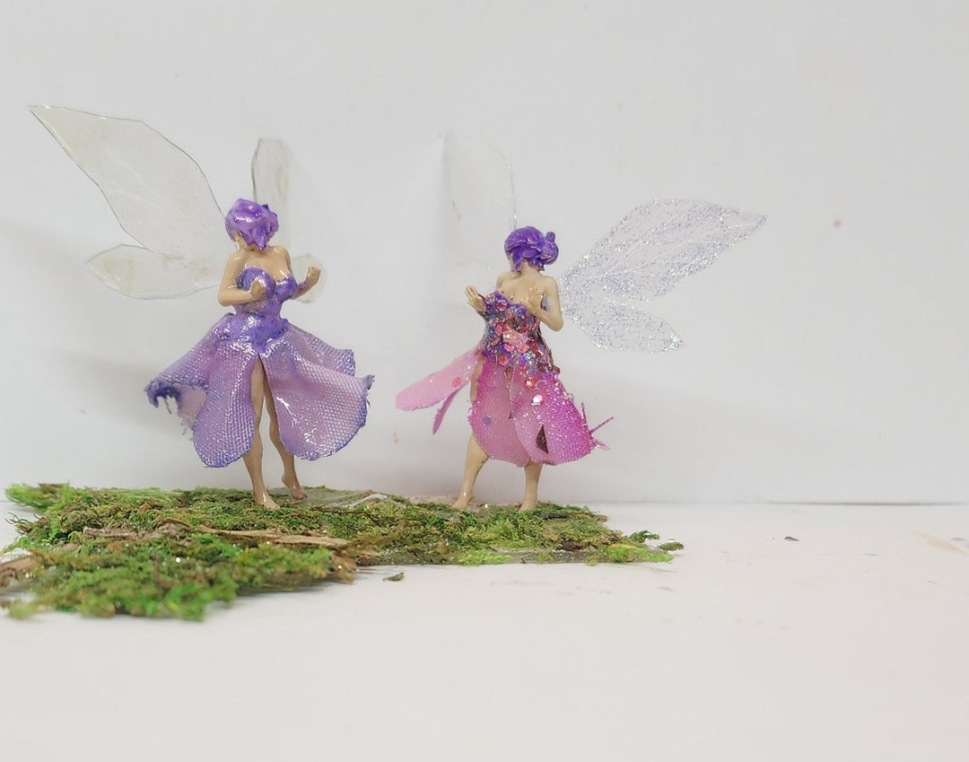 Realistic Faerie Miniature. Fairy in a Flower Dress. Miniature Garden ...