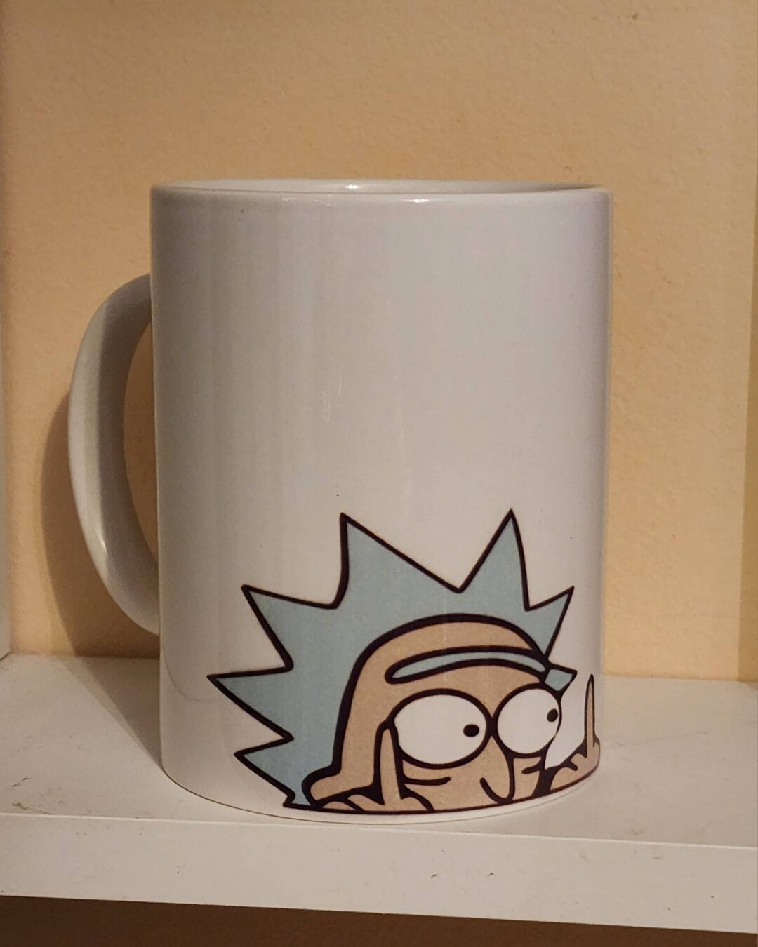 Rick Middle Finger Coffee Mug. 15 Oz. Your Opinion Rick Mug 14oz ...