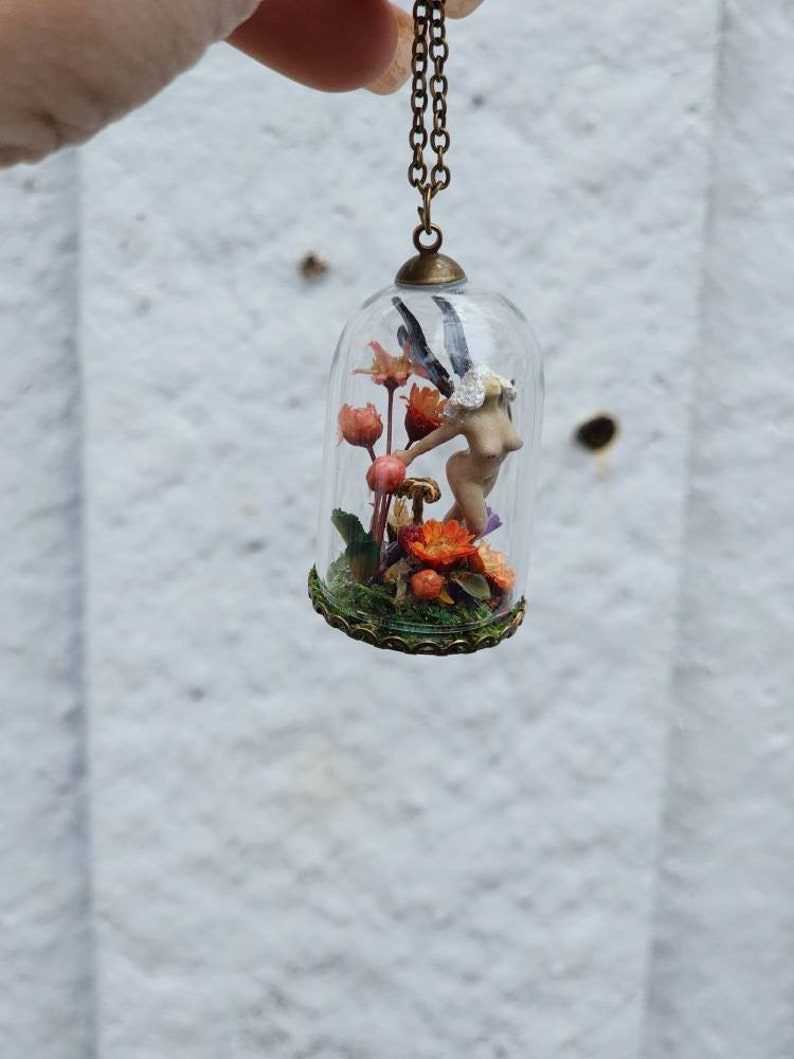 White Haired Fairy Enclosed in Glass Dome. Fairy Trapped in a - Etsy