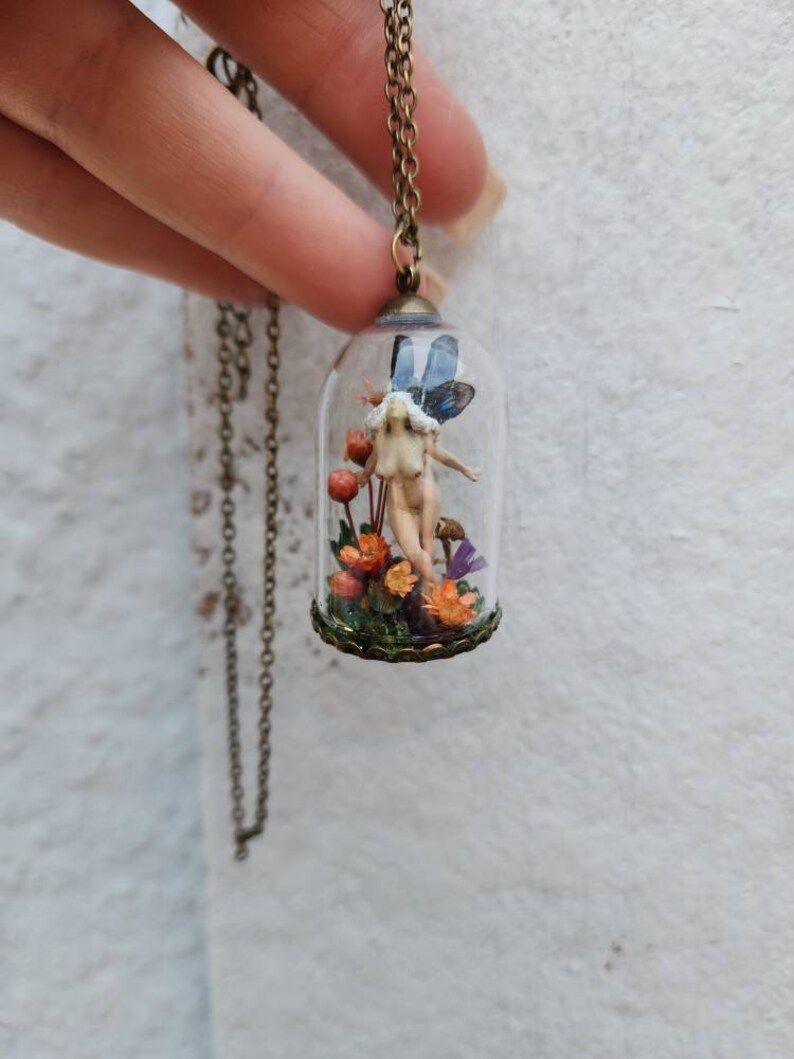 White Haired Fairy Enclosed in Glass Dome. Fairy Trapped in a - Etsy