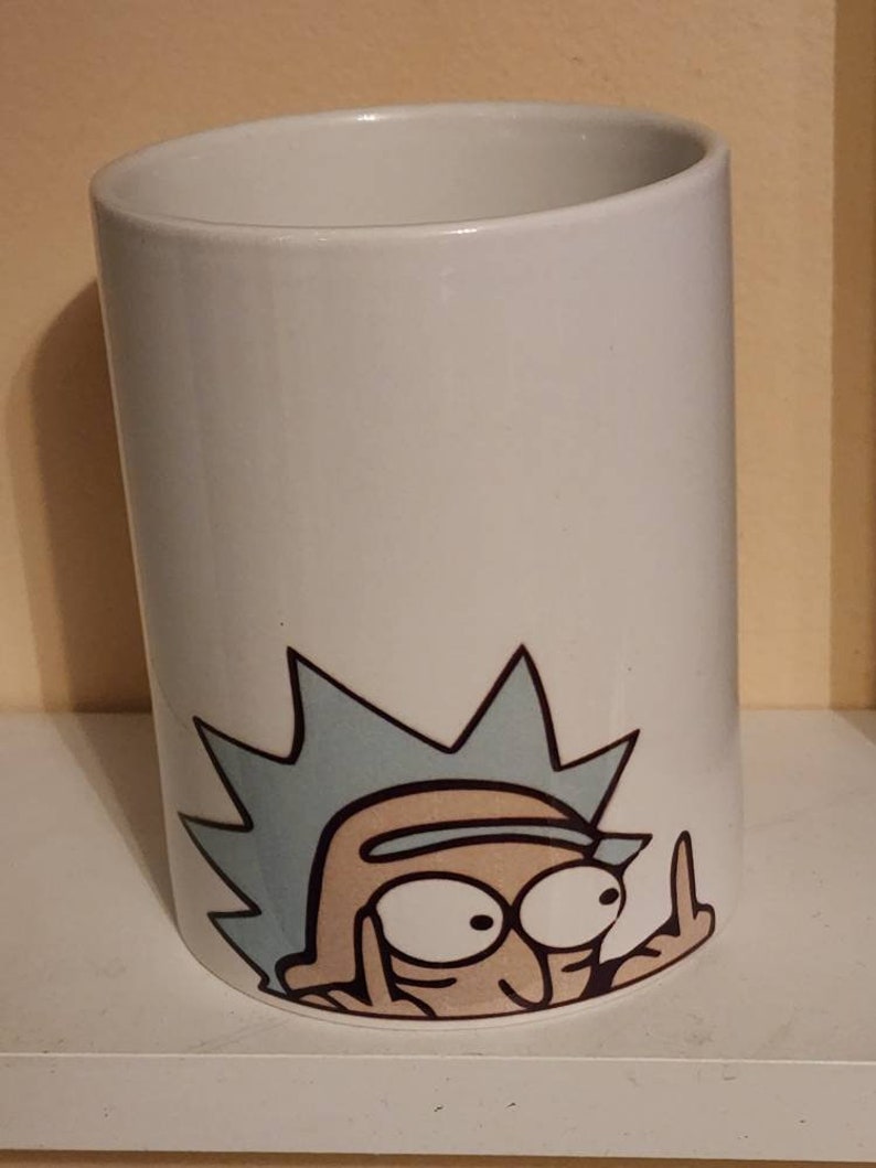 Rick Middle Finger Coffee Mug. 15 Oz. Your Opinion Rick Mug - Etsy
