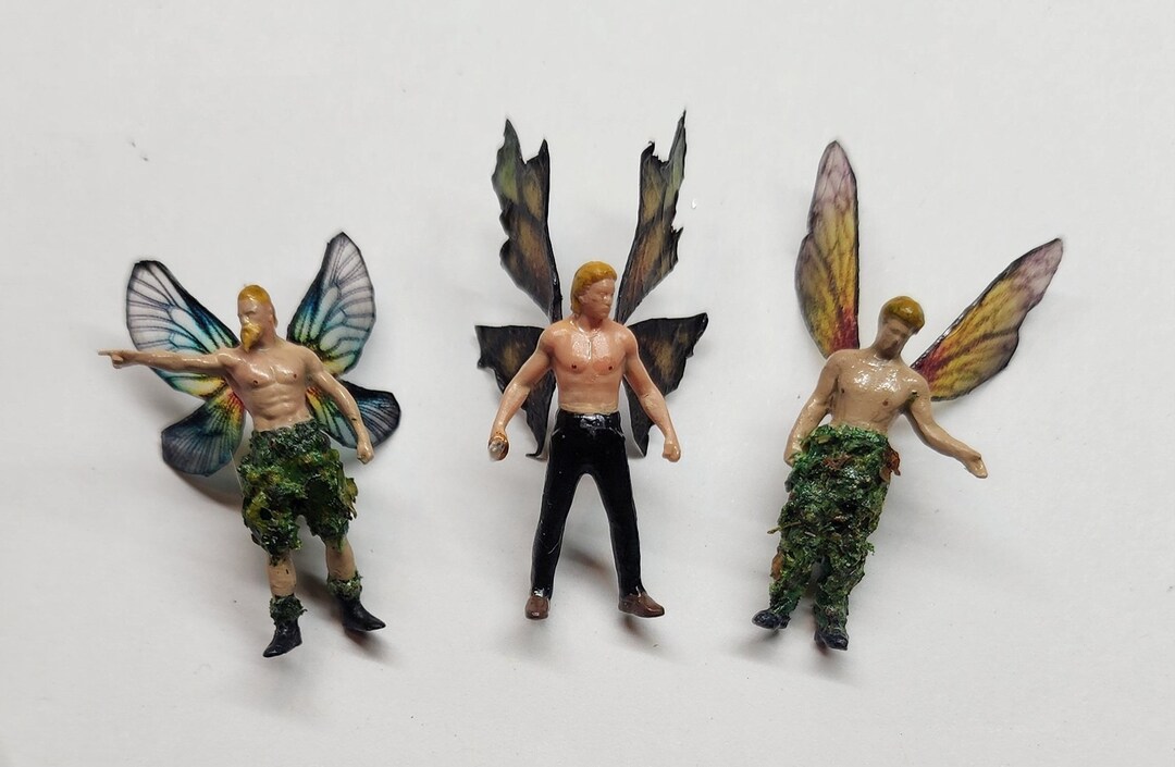 Woodland Fairy Minatures. Man Fairy Figurines. Camo Fairy. Fairy With a ...