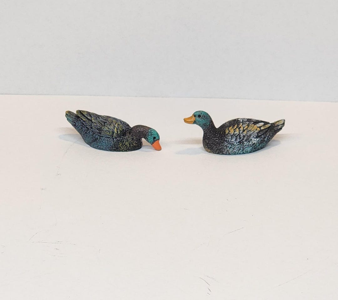 Minature Pond Duck Figurines. Fairy Garden and Terrium Ducks. Minature ...