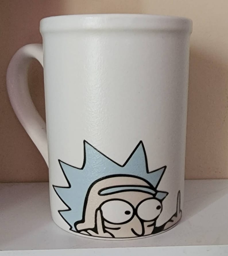 Rick Middle Finger Coffee Mug. 15 Oz. Your Opinion Rick Mug | Etsy