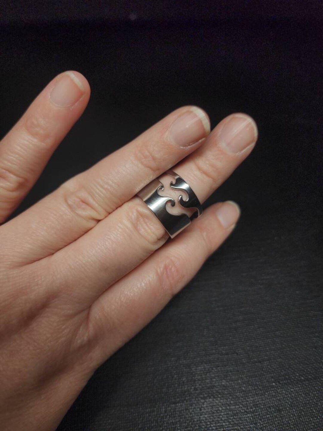 Ocean Waves Matching Couples Rings. Interlocking Promise Rings. Ocean ...